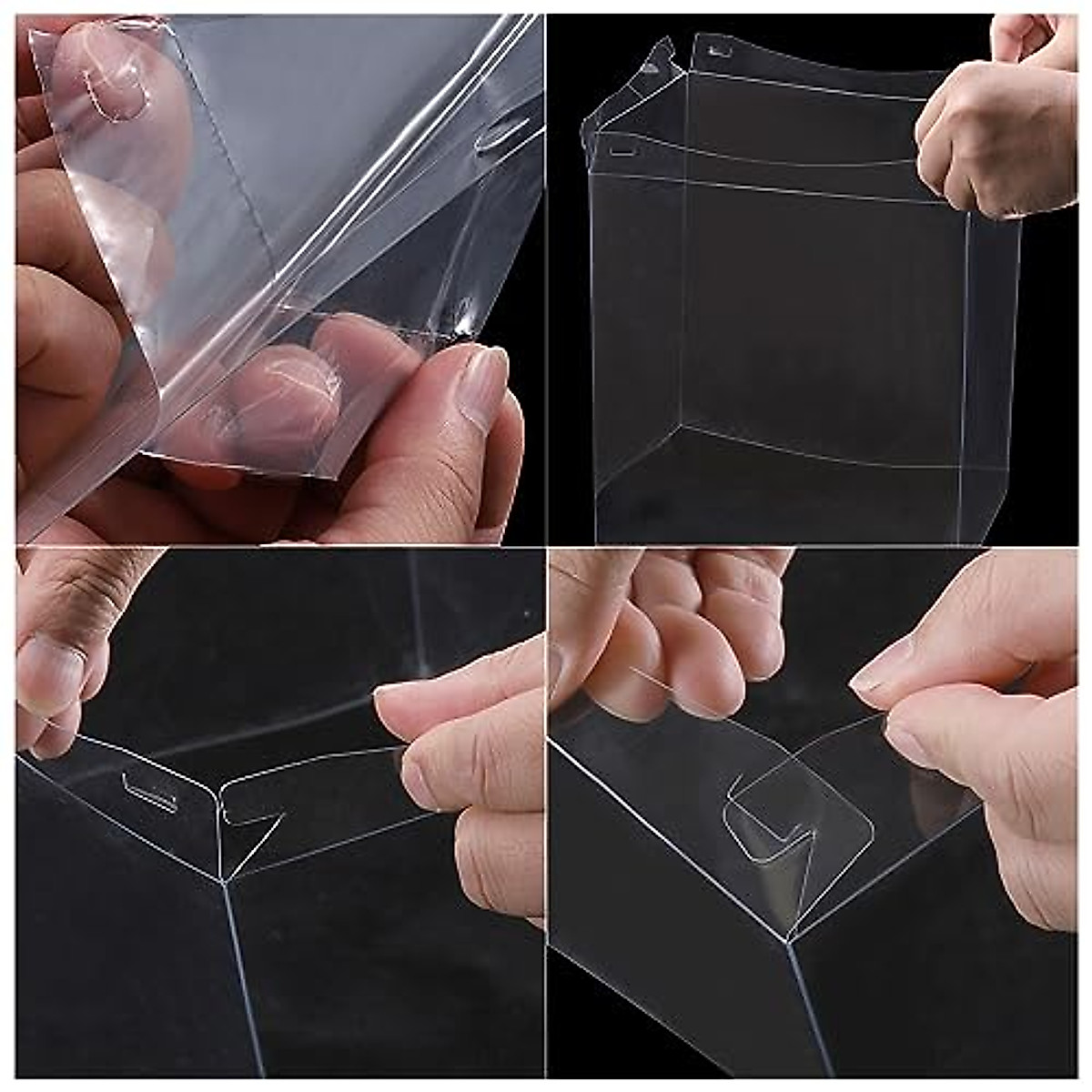 uxcell Clear Cake Box, 6Pcs 13"x7"x13" - Tall Cake Boxes with Ribbon for 12 Inch Cake Packing Carry - for Birthday Parties, Wedding (Black)