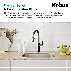 Kraus KBU11 20 inch Undermount Single Bowl 16 gauge Stainless Steel Kitchen Sink