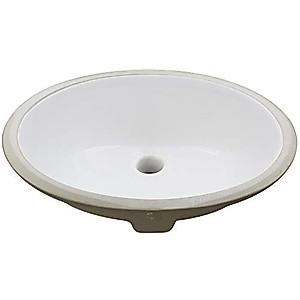 Novatto (NOVB0) Oval Undermount White Porcelain Sink with Brushed Nickel Drain Set (NP-U191307BN)