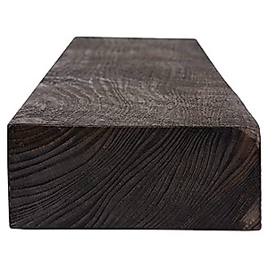 DOGBERRY 54" Farmhouse Solid Wood Mantel Shelf | Floating Shelf Design | Reclaimed Wood Shelf | Modern Invisible Brackets – Heavy Duty Engineering | 3” Thick Slab | Rustic Design - Dark Chocolate