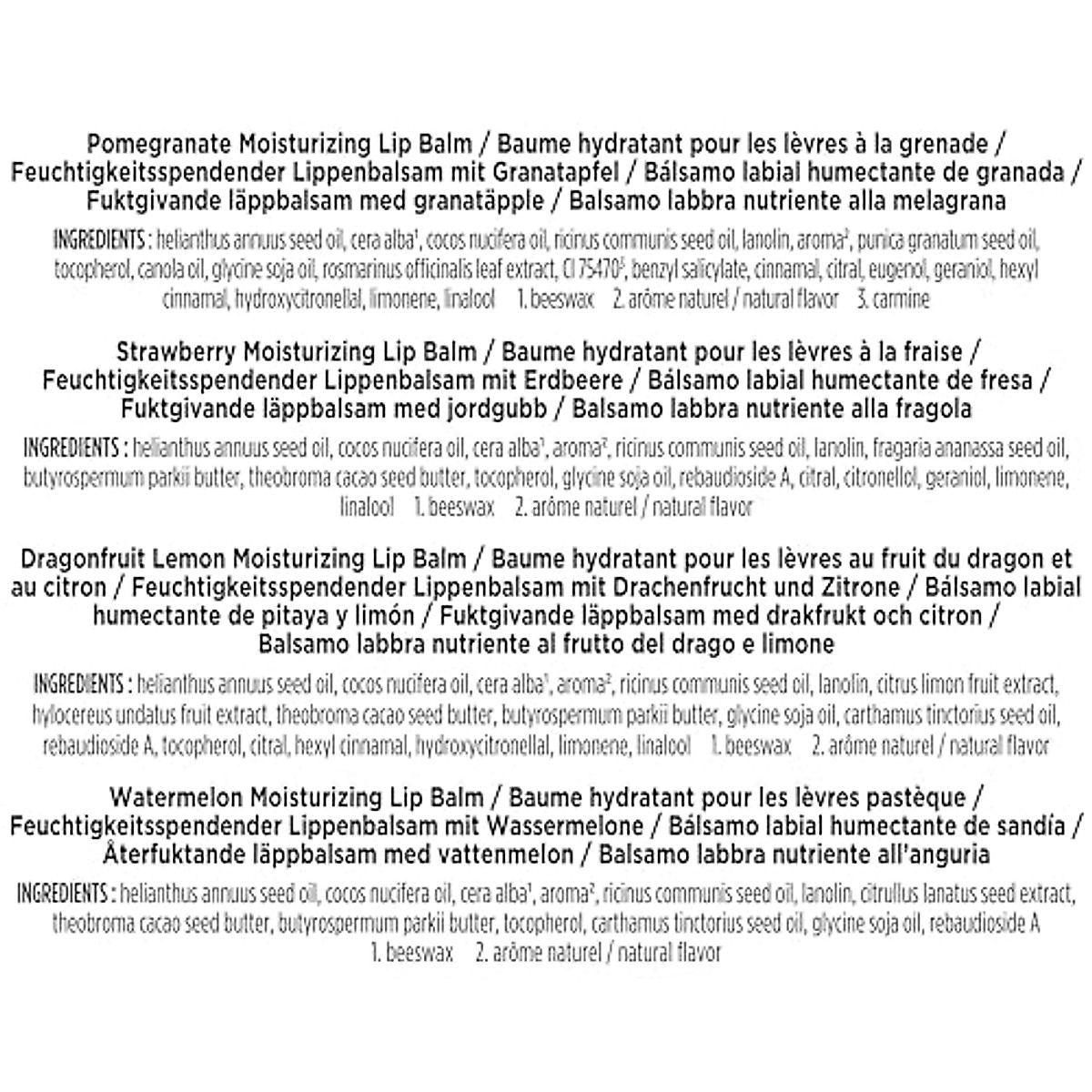 Burt's Bees Bee Mine Lip Balm Gift Set, Strawberry, Dragonfruit Lemon, Pomegranate and Watermelon, 4 Personalized Lip Balms, Pack May Vary