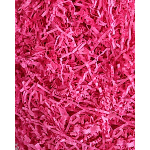 MagicWater Supply Soft & Thin Cut Crinkle Paper Shred Filler (1/2 LB) for Gift Wrapping & Basket Filling - Raspberry