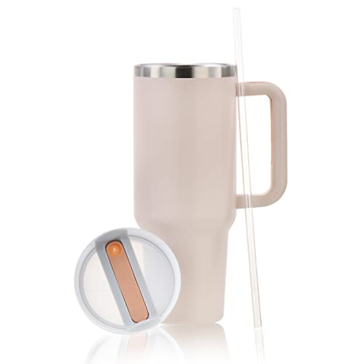 EVERGLITTER 40 oz Tumbler with Handle,Stainless Steel Double Wall Vacuum Insulated Tumbler with Handle Straw,BPA-FREE,40oz Cold Cup with Handle Leakproof,Pink Gifts for Women,Keeps Cold/H Hours