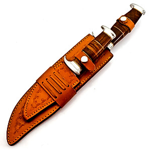 UK UNIQUE SHARP KNIVES J2 Stainless Steel BK-3059 Handmade 2PCS Hunting Knife -Beautiful Rose Wood Handle