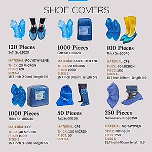1000 Piece (500 Pairs) Shoe Covers Disposable - Non Slip 15.7'' Hygienic Shoe & Boot Covers Recyclable Waterproof Shoe Booties for Indoors. Booties Cover See all models.