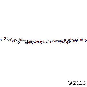 Fun Express Patriotic Wire Star Garland for Fourth of July Party Decor (9 feet Long)