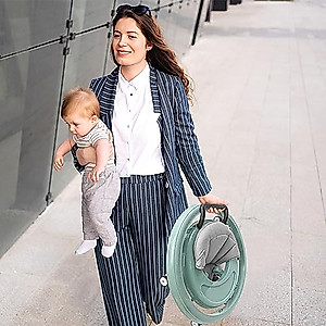 Baby Walker with Wheels, Activity Center with Mute Wheels Anti-Rollover, 5-Position Height Adjustable Foldable Baby Walker for Boys and Girls from 6-18 Months with Footrest