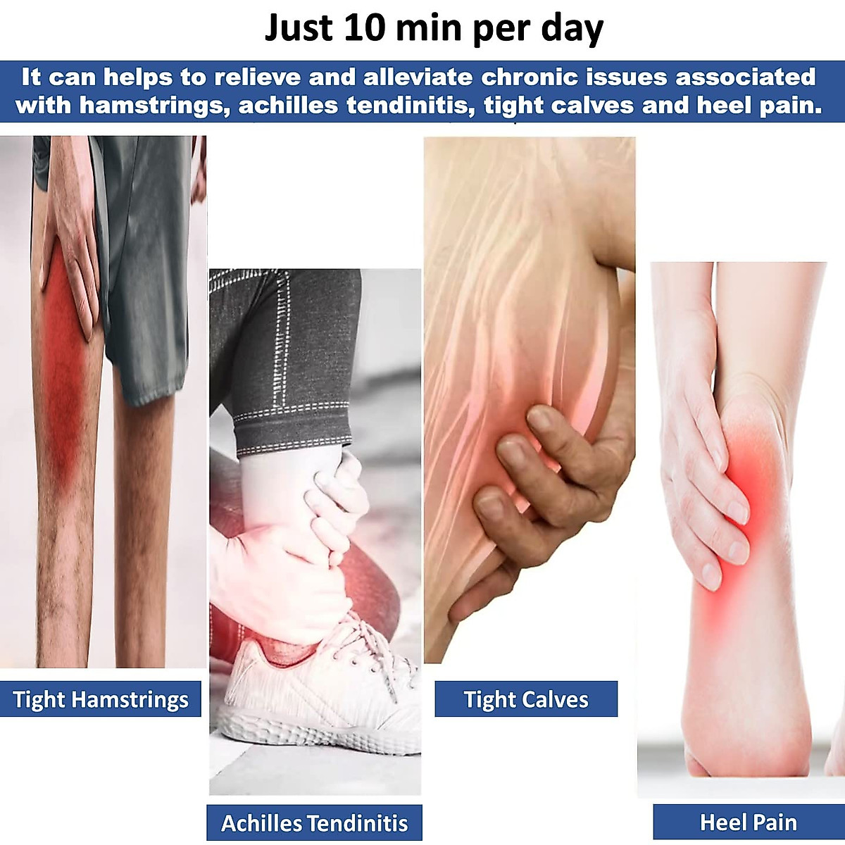 Govin Foot & Calf Stretching for Plantar Fasciitis Planter Facetious Support ideal for Muscle Strain, Ankle Injuries, Pain Relief, Dancers, Yoga and Physical Therapy.