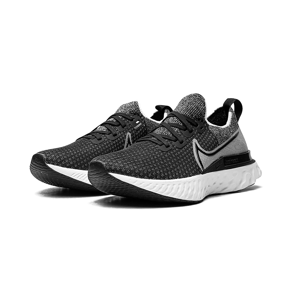 Nike React Infinity Run Flyknit Womens Running Shoe Cd4372-012 Size 5 Black/Black-White