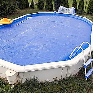 Ø 10ft/12ft/15ft/18ft Round Swimming Pool Cover, Outdoor Villa Garden Summer Waves Pool Solar Protector Blanket, Dustproof & Rainproof (Size : Ø 18ft/5.5m)