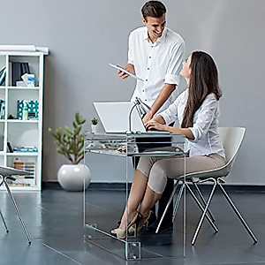 STAUBER Best Acrylic Desk (Waterfall Style: 34" W x 16" D x 30" H)