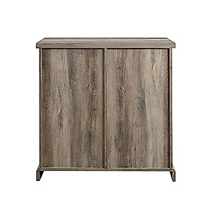 Walker Edison Abbey Modern Farmhouse Sliding X Barn Door Accent Console, 32 Inch, Grey Wash
