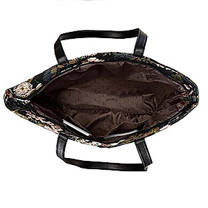 Signare Tapestry Shoulder Bag Tote Bag for Women with Peony Flower (SHOU-PEO)