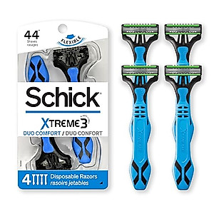 Schick Xtreme 3 Duo Comfort Disposable Razor for Men, 4 Count