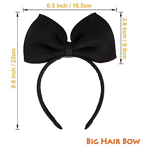 Hoshin Bow Headbands Headdress for Women and Girls, Perfect Hair Accessories for Alice in Wonderland Cosplay (Black)