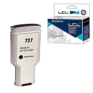LCL Compatible Ink Cartridge Pigment Replacement for HP 727 XL C1Q12A B3P22A 300ML High Yield DesignJet T1500 T2500 T2530ps T920 T930 T930 T1530 Designjet T3500 (1-Pack Matte Black)