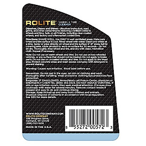 Rolite Wheel and Tire Cleaner (16 fl. oz.) - Acid Free and Safe for All Finishes Including Clear-Coats, Dissolves Brake Dust & Road Grime Instantly
