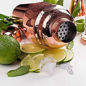 TABLEWARE MELODY Moscow Mule Mugs Set of 3-Hammered Moscow Mule Mugs Drinking cup with 24oz Cocktail Shaker-Great Dining Entertaining bar Gift Set (Mug Set of 3 -cocktail shaker included)