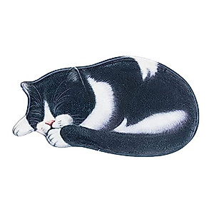 Cute Sleeping Cat Shaped Bedroom Area Rug Non-Slip Floor Mat Cute Sleeping Cat Shaped Area Rug Mats Tabby Cat Art Floor Carpet Vintage Cute Cat Kitten Area Rugs for Living Room Bedroom Home Decor