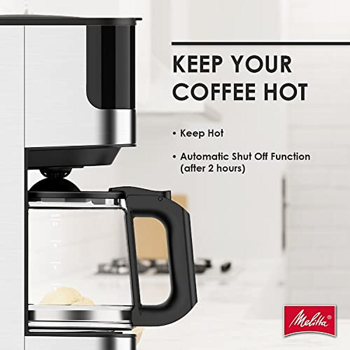 Melitta Aroma Tocco Glass Drip Coffee Maker | Programmable Coffee Machine | Glass Carafe Coffee Pot | 10 Cup Coffee Maker | Glass Touch Control Panel | Stainless Steel accented Coffee Maker