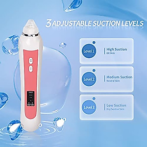 Blackhead Remover Wurkkos Pore Vacuum with Camera Black Head Remove Tools Acne Comedone Pimple Extractor with 6 Suction Heads for Phone,Tablet PC,Computer Facial Suctioner for Women & Men(Pink)