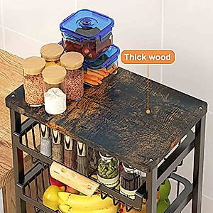 Household Vegetable Storage Trolley, Large Storage Multi-Layer Kitchen Gap Storage Basket, for Bathroom Bedroom,6 Tier