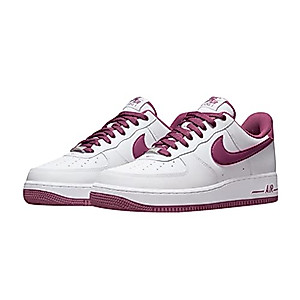 Nike mens Air Force 1 07 Leather Trainers, White/Light Bordeaux-white, 10