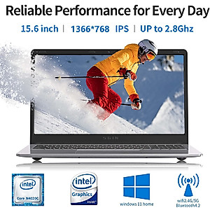 SGIN Laptop 15.6 Inch, 4GB DDR4 128GB SSD Laptops with Intel Celeron Quad Core Processor(up to 2.5 GHz), Intel UHD Graphics 600, Mini HDMI, WiFi, Webcam, USB3.0, Bluetooth 4.2