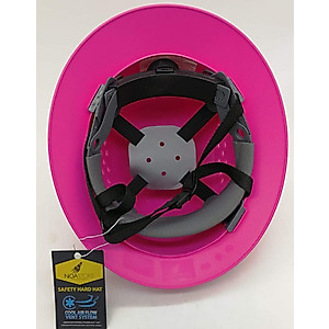 Noa Store HDPE Pink Full Brim Hard Hat with Fas-trac Suspension