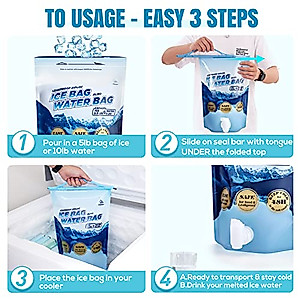 TOURIT Reusable Ice Bag 5lb Ice Pack for Cooler, Bag of Ice Collapsible Water Container with Spigot for Camping, Hiking, Drinking