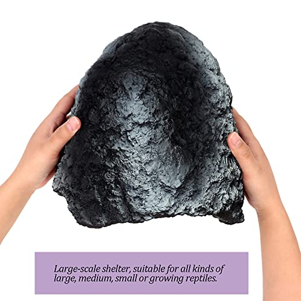 NOMAL Reptile Rock Hide Cave Large Reptile Habitat Turtle Hideouts Cave for Lizards Bearded Dragon Leopard Gecko Snake Amphibians Fish, black (ns-01)