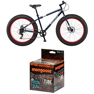 Mongoose Men's Dolomite Fat Boys Tire Cruiser Bike, Blue, 26 inch and Mongoose MG78253-6 Fat Tire Tube, 26 x 4.0"
