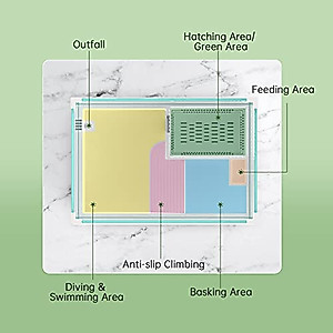 SILICAR Glass Turtle Tank with Reptile Heat lamp, Tortoise Habitat Terrariums with UVB UVA Heating Light Metal Stand with 2 Pack Heat Bulbs (E27,50W)