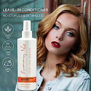 Sunny Isle Jamaican Black Castor Oil Knot Free Forever Leave-In Detangler & Conditioner 8oz (Pack of 2) | Moisturizes & Stimulates Hair Growth | Eliminates Frizz | Men & Women