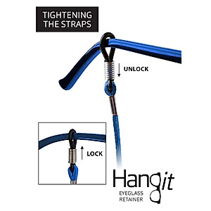 Avitron Elegant Eyeglass, Sunglass Strap-Chain- Retainer Braided, Sports Band, Black 3 Pack - PU Leather For Men Women By HANGIT