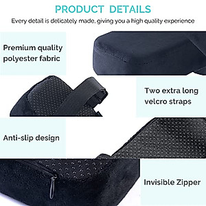 EcoLifeDay Extra Thick Chair armrest Cushions Elbow Pillow Pressure Relief Office Chair Gaming Chair armrest with Memory Foam armrest Pads 2-Piece Set of Chair (Black)