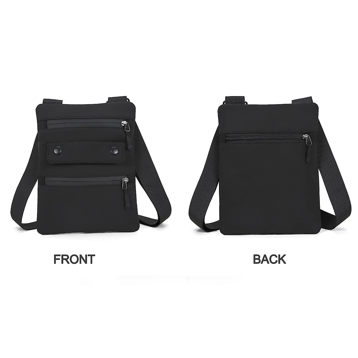 VINAIDA Small Crossbody Cell Phone Bag Mini Sling Wallet Purse Travel Handbags Black Messenger Bag with Long Shoulder Strap Women Men