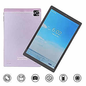 EBTOOLS 10 Inch Tablet, HD Gaming Tablet, 6GB RAM 128GB ROM, 2MP Front 5MP Rear Camera, Dual SIM Dual Standby, WiFi BT FM OTG, 6800mAh, for Office Learning Gaming (Purpl)