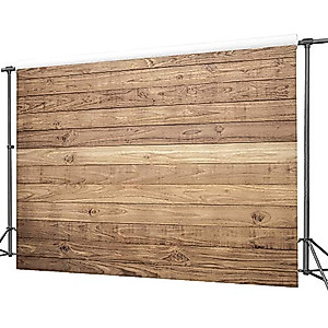 LYWYGG 7x5ft Wooden Backdrop Baby Shower Backdrops Party Decorations Backdrops Props for Studio for Photographers Retro Wood Wall Background Cloth Seamless CP-176
