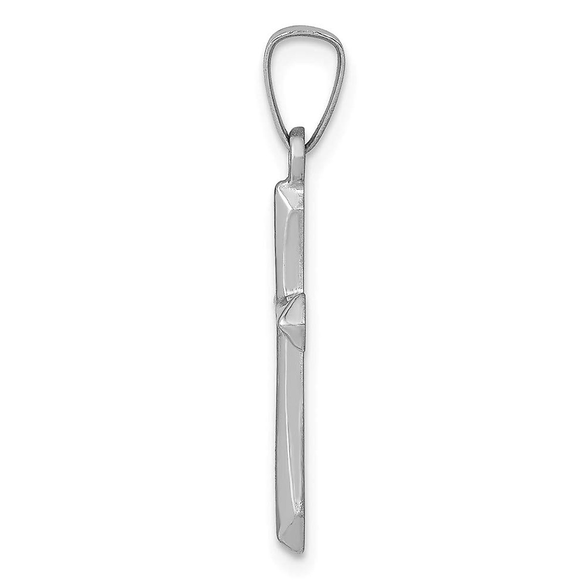 Sonia Jewels 14k White Gold Cross Pendant Charm - 23mm x 11mm