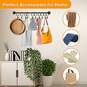 QYINXIU Hat Rack for Wall Baseball Cap，Hat Holder for Wall，Hat Organizer Storage Rack with 20 Removable Metal Clips for Closet Door Bedroom Entrance Laundry, Set of 2, Black