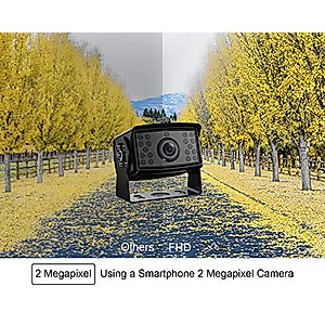 Fookoo Ⅱ 7" 1080P Wired Backup Camera System, 7-inch HD Dual Split Screen Monitor W/Recording IP69 Waterproof Front/Rear View Cameras Parking Lines for Truck/Trailer/RV (FHD2)