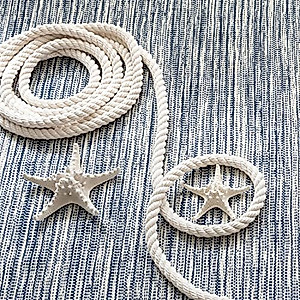 Dash and Albert Tideline Navy Handwoven Indoor/Outdoor Rug, 8 X 10 Feet, Blue Stripe Pattern