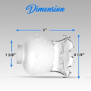 OhLectric Frosted Glass Lamp Shade - Hand Blown Etched Light Shade - Etched Grape Design - Features 1-5/8-Inch Fitter - Replacement Shade for Outdated Or Broken Glassware - Easy to Fix - OL-39162