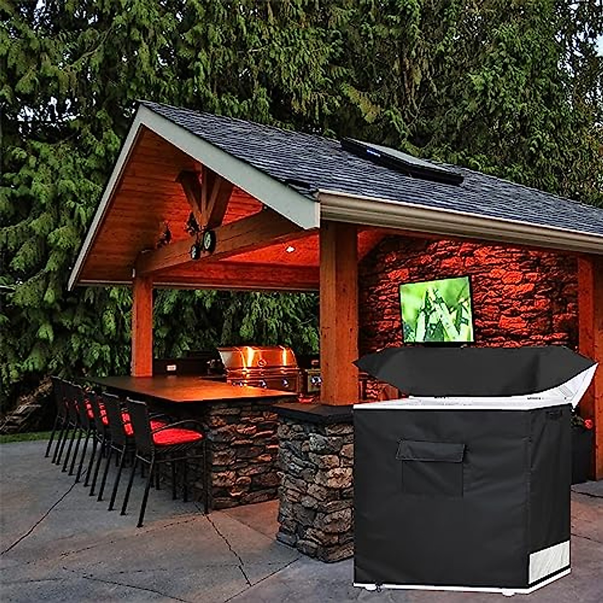 YANGSHILEI Chest Freezer Cover Deep Freezer Covers for Outside 7.0 Cubic Feet Freezer，Top with Zipper to Open Waterproof and UV protection Extend their Service Life (38"W×23"D×34"H)