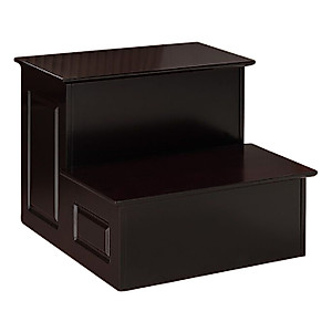 Kings Brand Furniture - Danial Large Step Stool for Adults and Kids for Bedroom, Kitchen Bathroom, Bed Steps for High Beds, Cherry