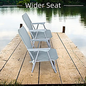 YSSOA Folding Beach Adults, Portable Heavy-Duty Chairs Made of High Strength 600D Oxford Fabric and Steel Frame for Outdoors, Camping, Picnic, BBQ, 1-Pack, Grey