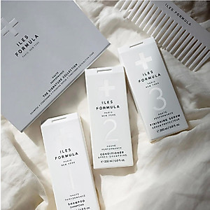 Iles Formula Signature Collection Box: Haute Performance Shampoo + Conditioner + Finishing Serum & Comb - Cleanse, Repair, & Protect All Hair Types, 6.8 Fl Oz (200 ML) Each