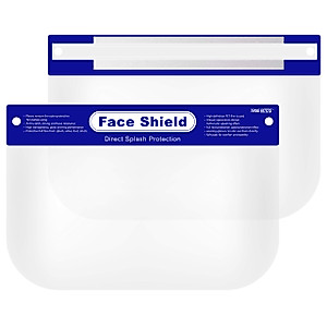 Face Shield 10-Pack, Reusable Transparent Anti-Fog Visor Full Face Safety Cover with Comfort Foam, Adjustable Band to Fit All Sizes, 10-Pack