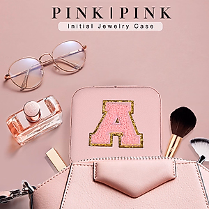 Parima Easter Gifts for Girls - Gifts for Teen Girl Trendy Stuff, 6,7,8,9,10,11,12 Year Old Girl Birthday Gift Travel Jewelry Box Organizer Gifts 2025 - Letter A, Pink